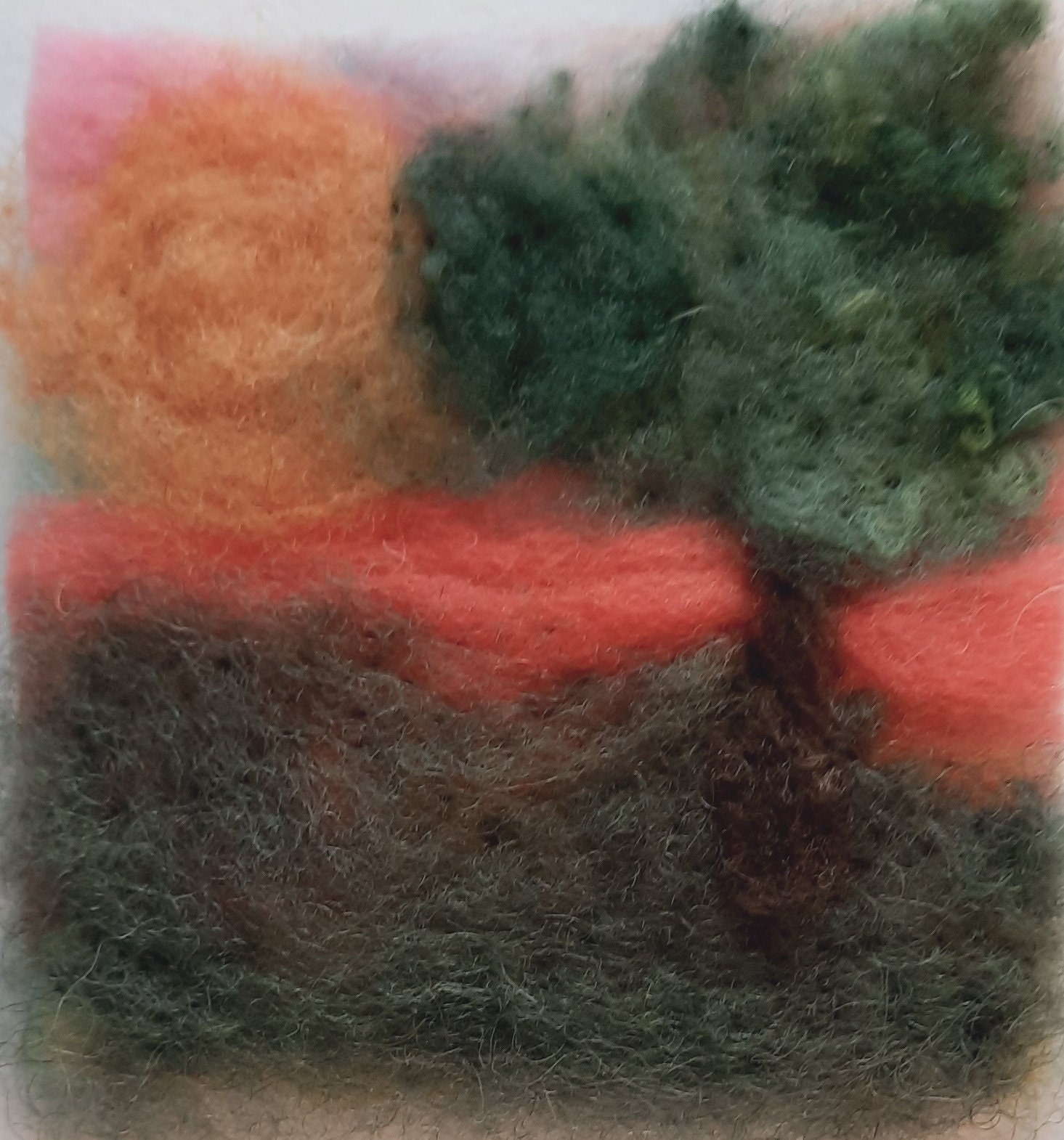 Felt Sunset Greeting Card, Textile Art, Blank Inside - Etsy
