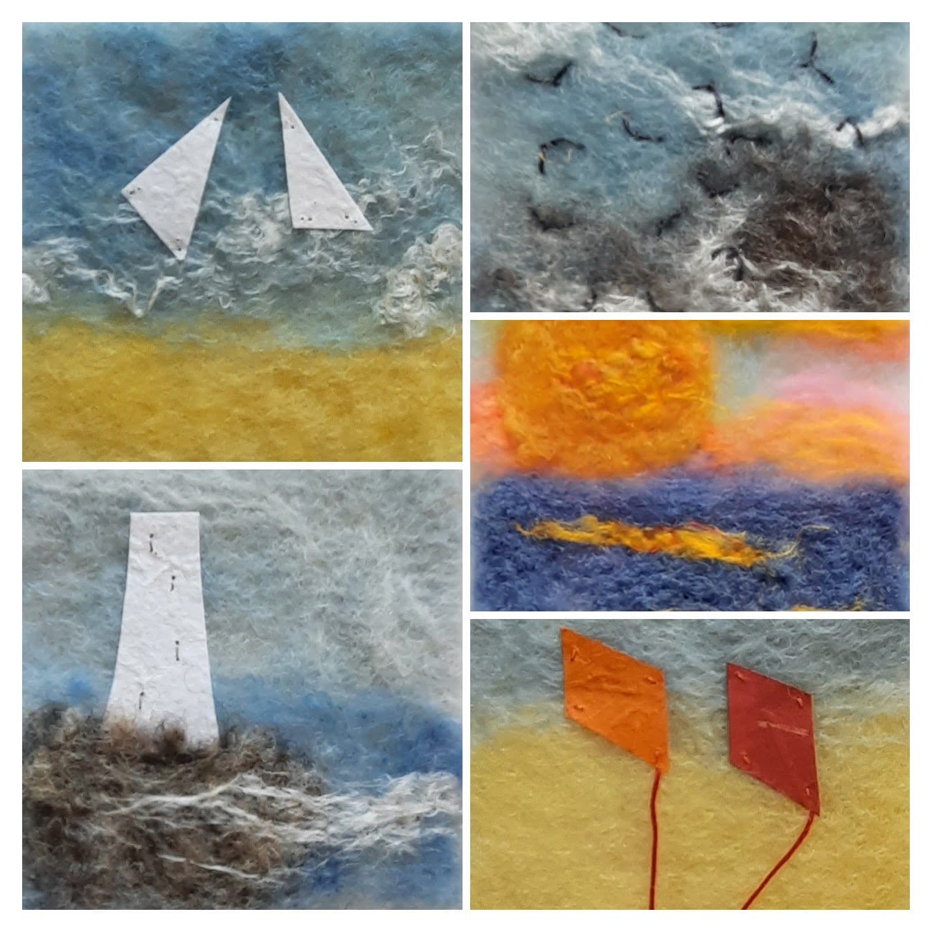 Lighthouse Textile Greeting Card Felt and Stitch Greeting - Etsy UK