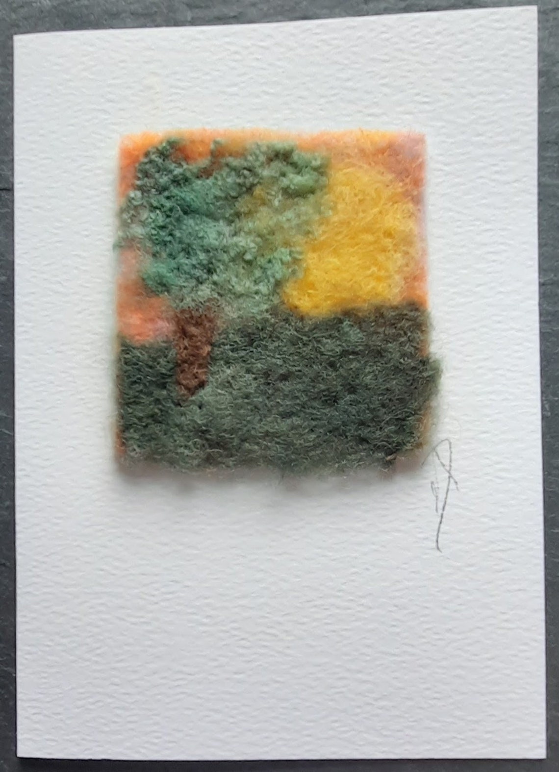 Felt Sunset Greeting Card, Textile Art, Blank Inside - Etsy