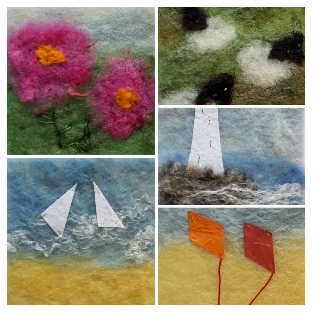 Lighthouse Textile Greeting Card Felt and Stitch Greeting - Etsy UK