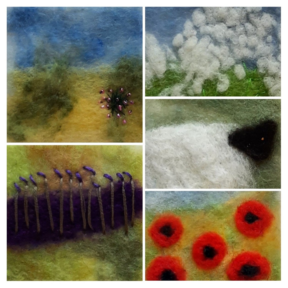 Felt Sunset Greeting Card, Textile Art, Blank Inside - Etsy