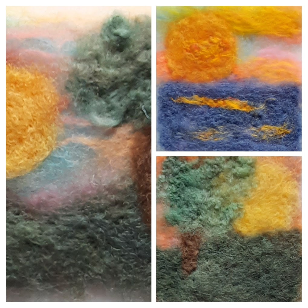 Felt Sunset Greeting Card, Textile Art, Blank Inside - Etsy