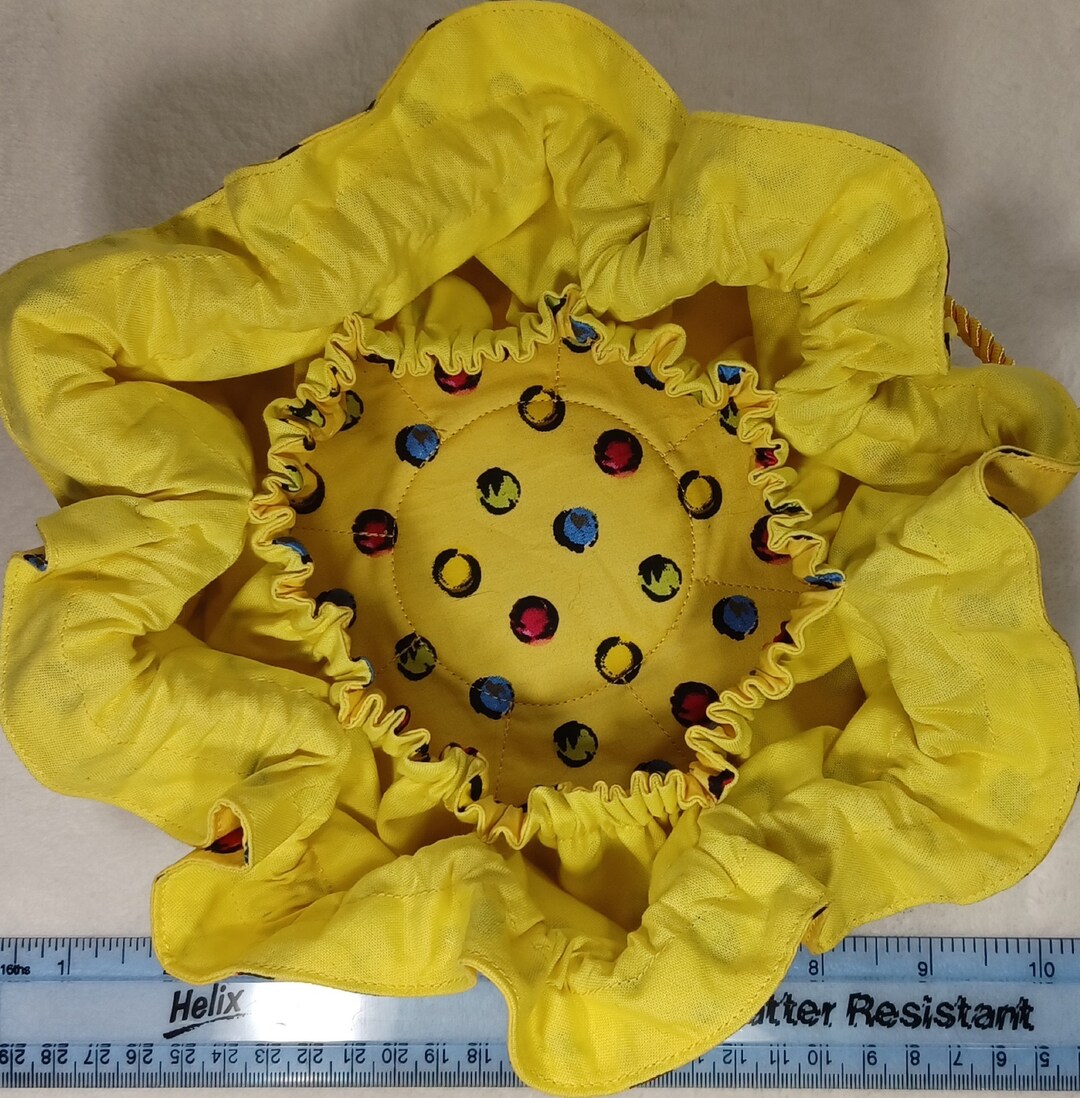 Polka Dots on Yellow Dice Bag Large Holds 12+ Sets Dice Gremlin Gift ...