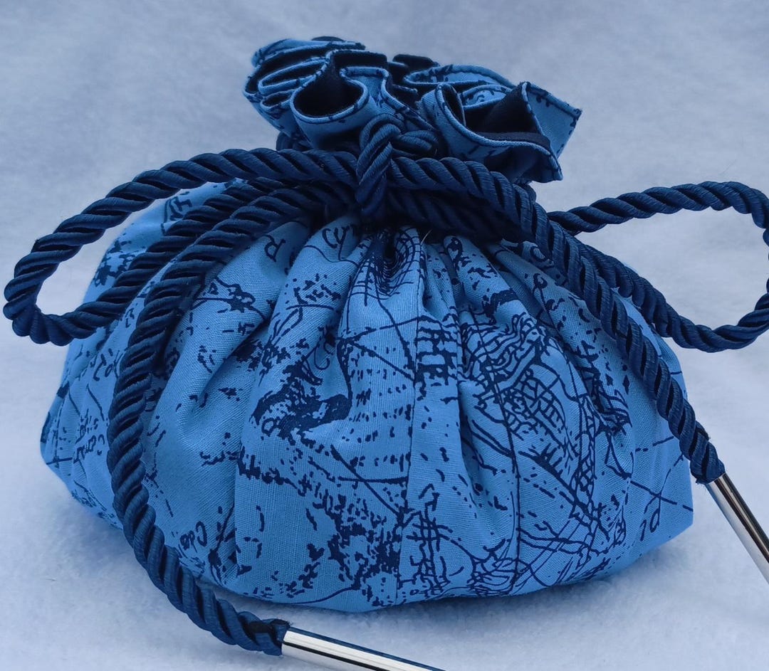 Maps on Blue Dice Bag Large Holds 12+ Sets Dice Gremlin Gift. Dungeons ...