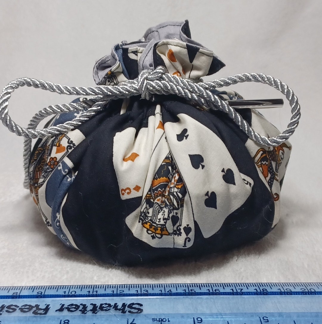 Playing Cards Blue Back on Navy Dice Bag Large Holds 12 or More Sets ...