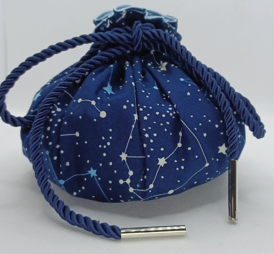 Navy Blue Constellations Dice Bag Large Dice Gremlin Gift. Dungeons and ...