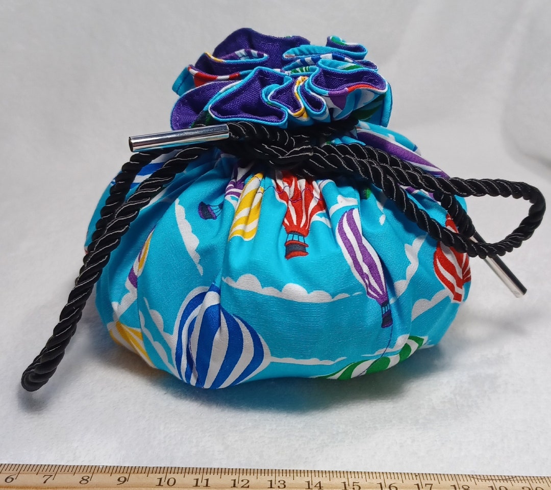 Hot Air Balloons Cotton Dice Bag Large Holds 12 or More Sets Dice ...