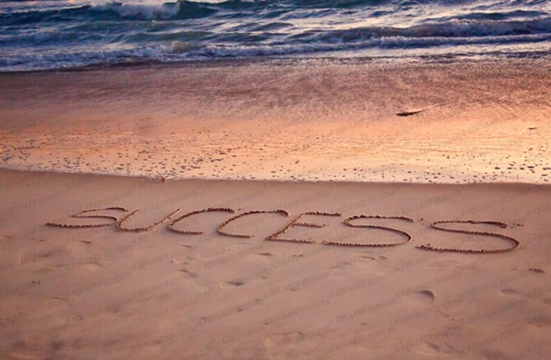 SUCCESS, Beach Wall Art Instant Download Photo, Sand Writing, Office ...