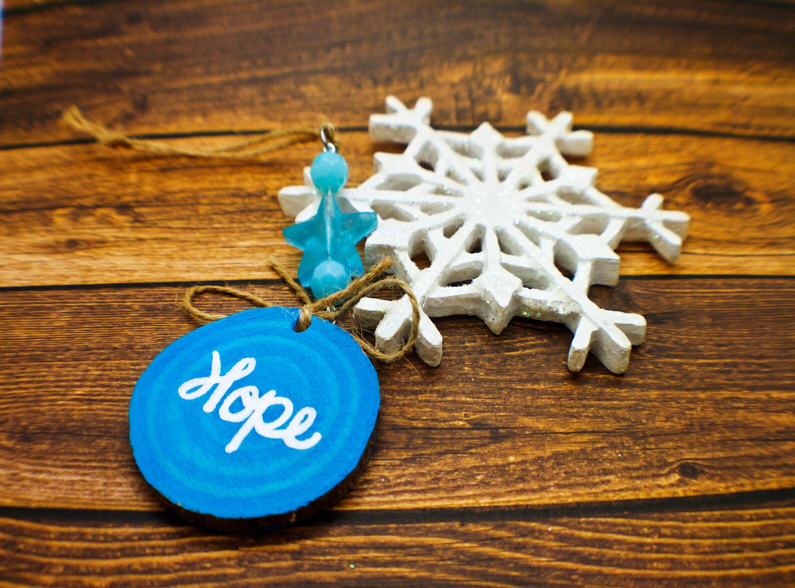 FAITH, Handmade Wood Painted Christmas Ornament for the Holidays, HOPE ...