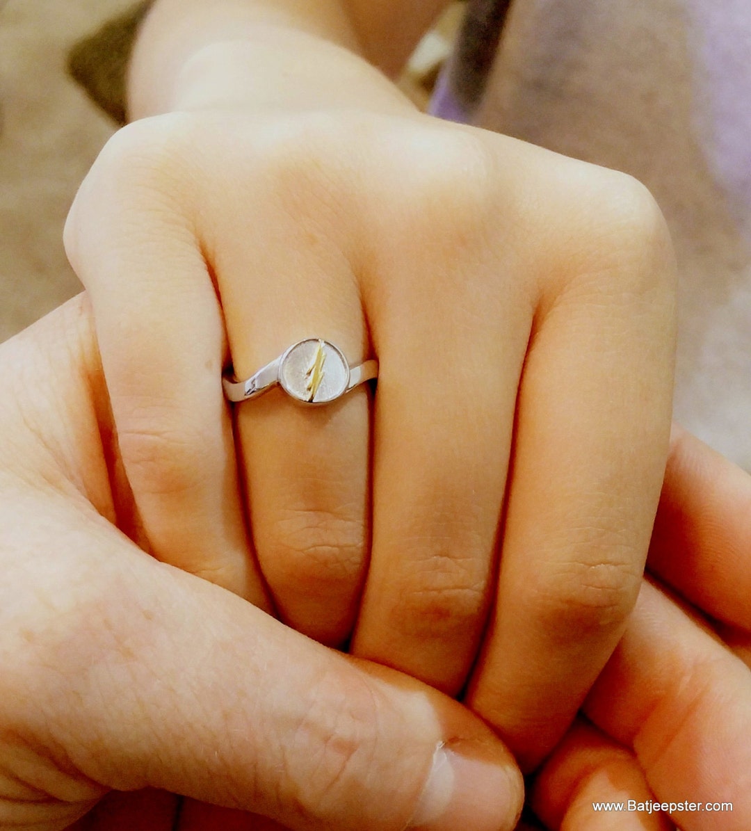 Ladies Custom Surgical Steel Flash Ring With Gold Plated Flash - Etsy