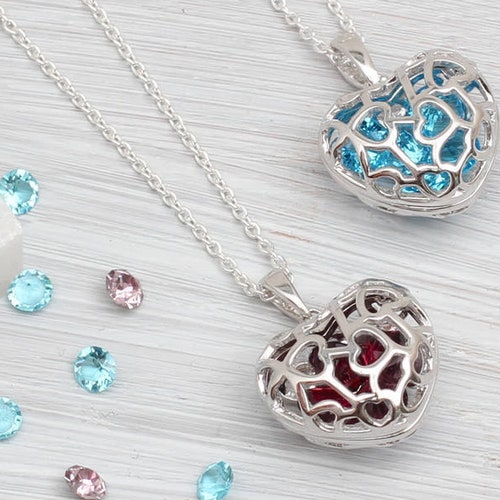 Personalised Silver Birthstone Locket Necklace - Etsy UK