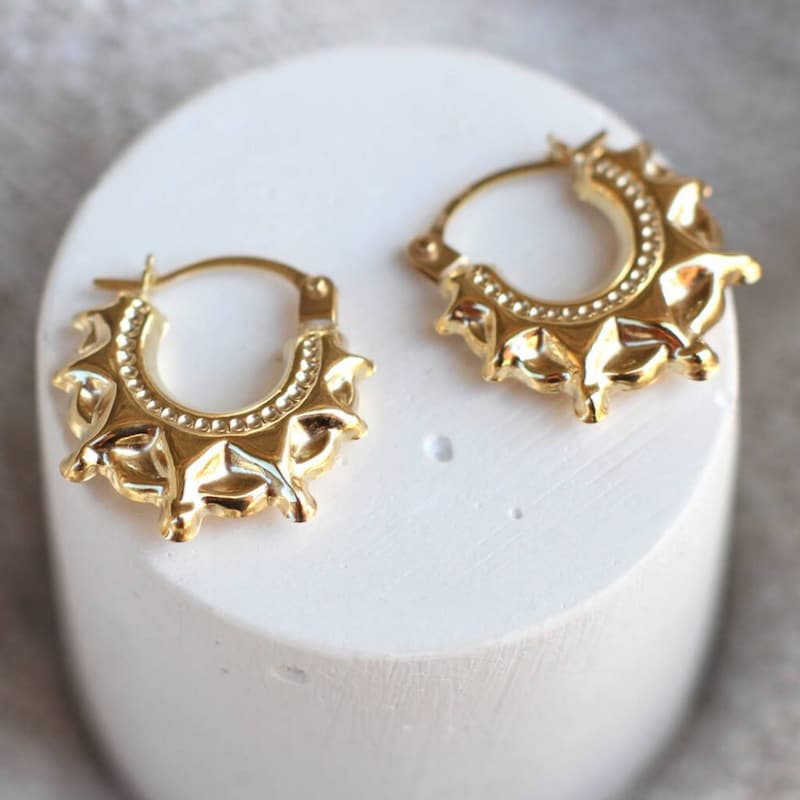 9 Ct Creole Earring - Etsy