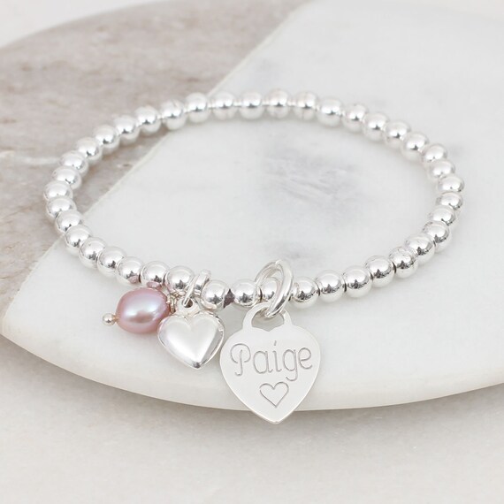 Girl's Silver Ball Charm Bracelet - Etsy