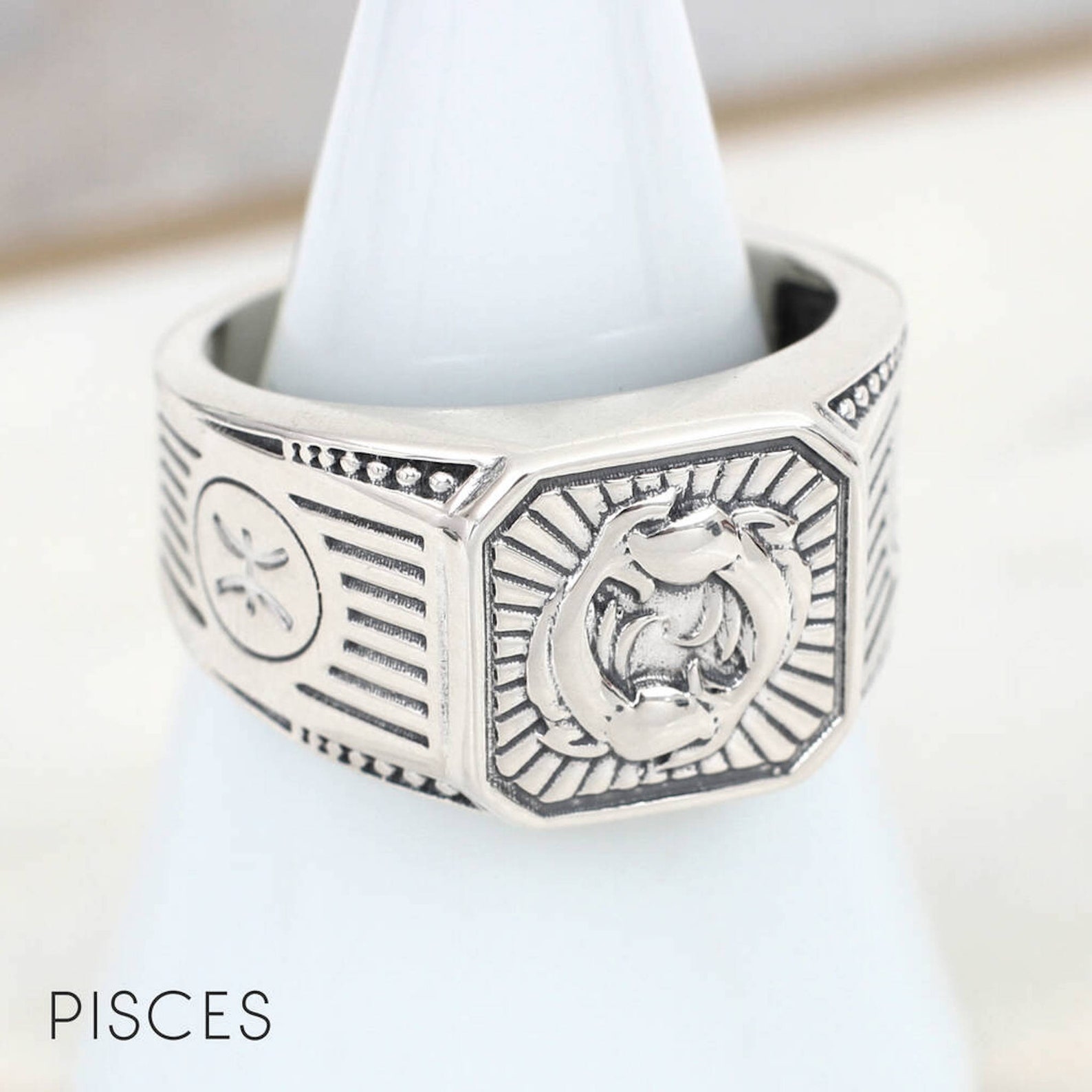 Men's Sterling Silver Zodiac Ring | Etsy