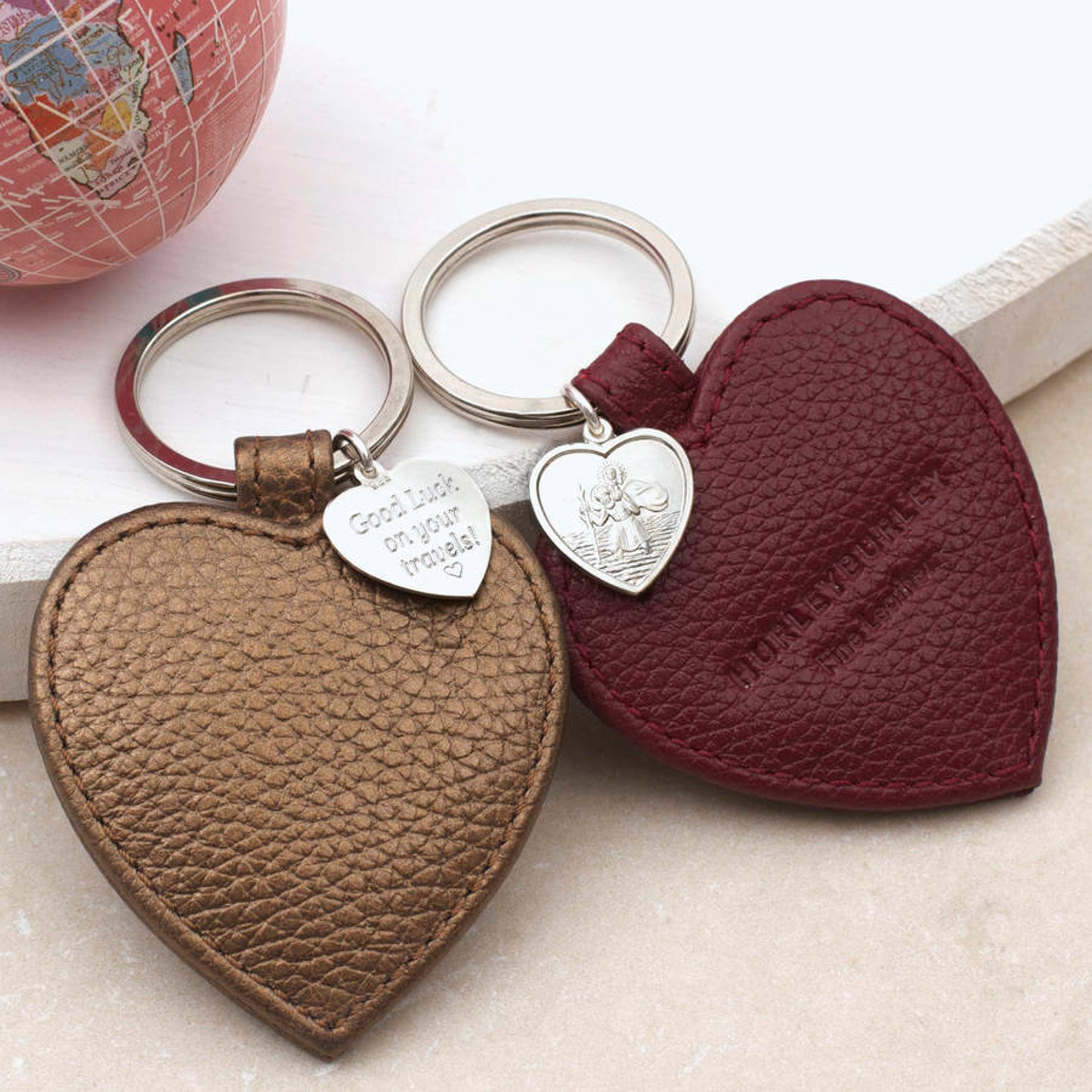 Personalised Leather & Silver St Christopher Keyring - Etsy