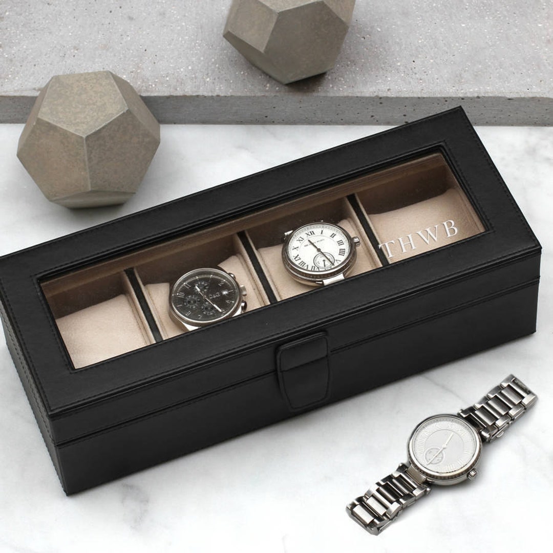 Personalised Luxury Italian Leather Watch Box - Etsy