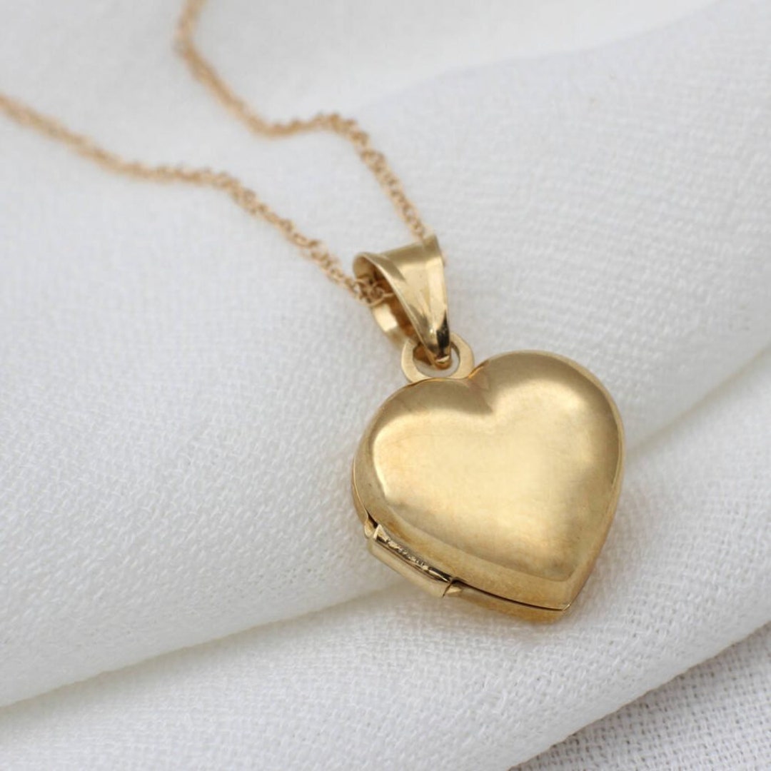 9ct Gold Love Heart Locket Necklace • Solid Gold Heart Locket ...