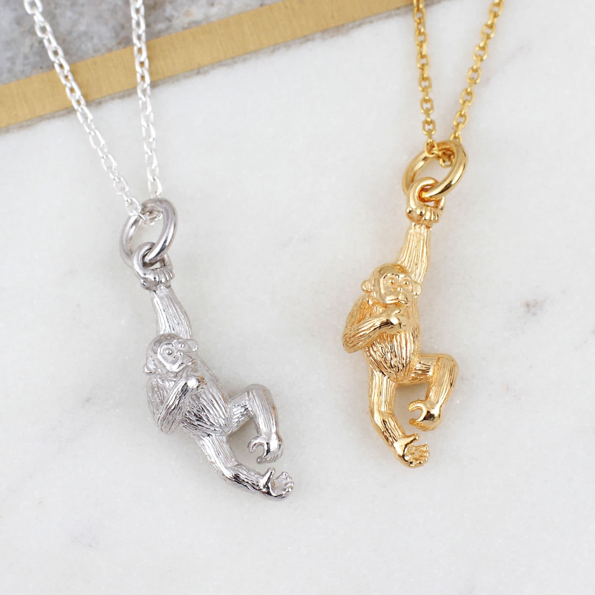 18ct Gold Plated or Silver Chinese Year of the Monkey Necklace - Etsy UK