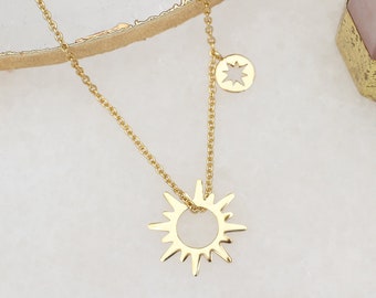 Sun Star Necklace - Etsy