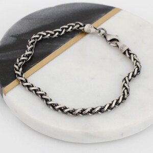 Men's Oxidised Silver Heavy Wheat Chain - Etsy UK