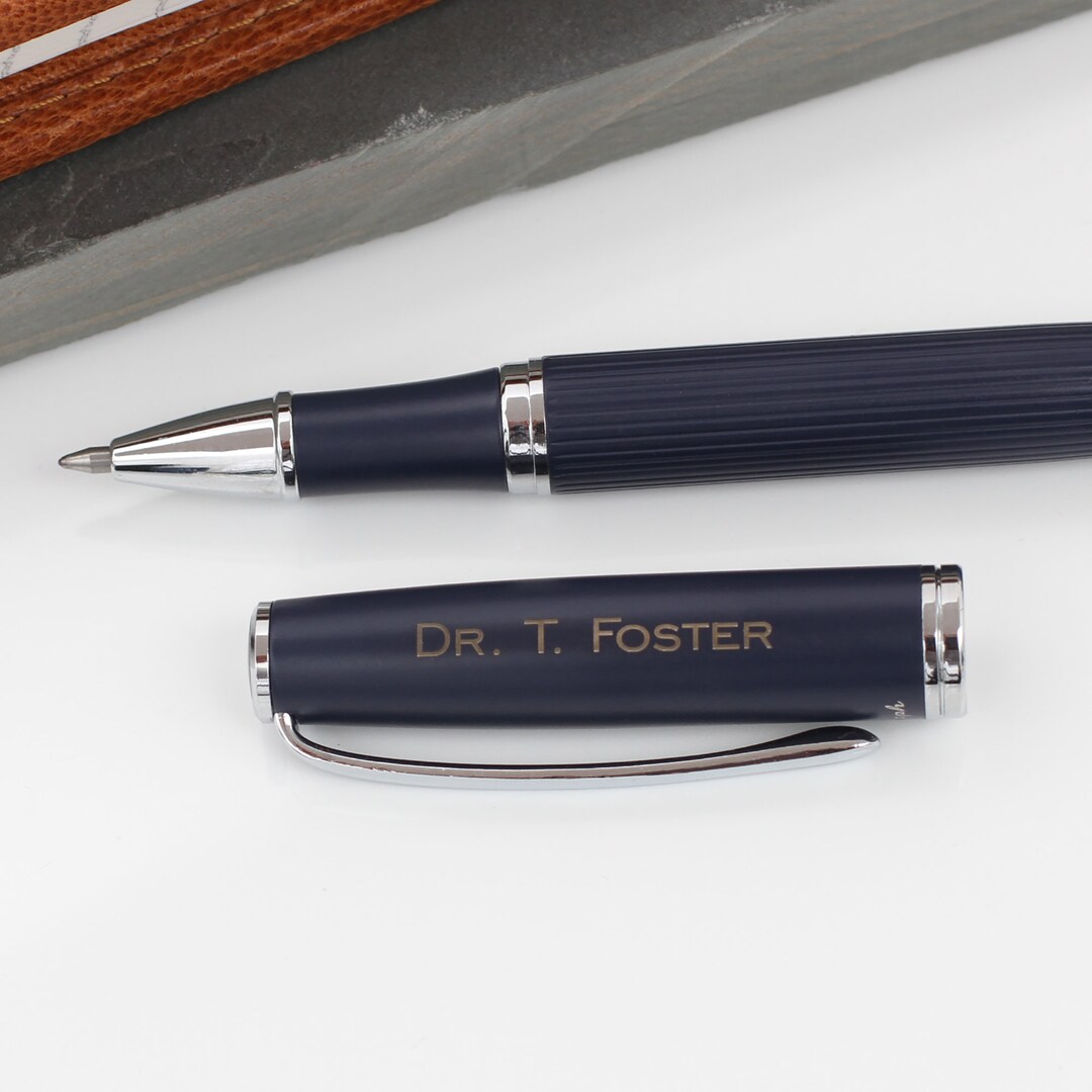 Personalised Marshall Navy Ballpoint Pen • Stationery Gifts • Engraved ...