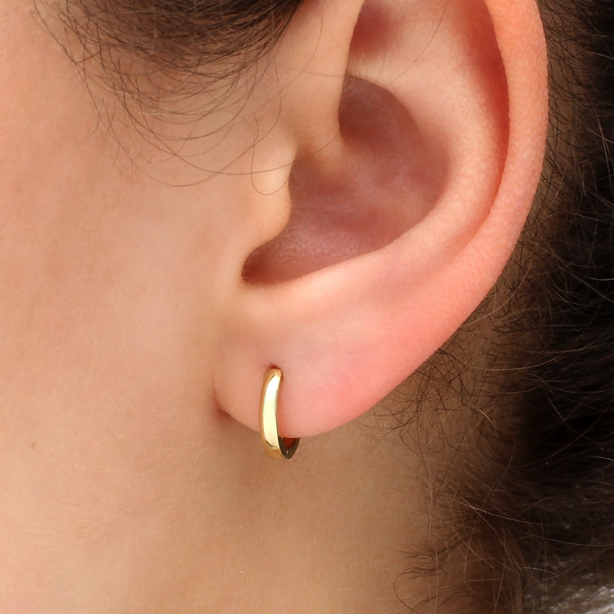 9ct Gold Huggie Hoop Earrings Solid Gold Earrings Etsy