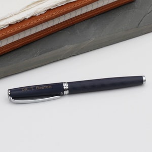 Personalised Marshall Navy Ballpoint Pen • Stationery Gifts • Engraved ...