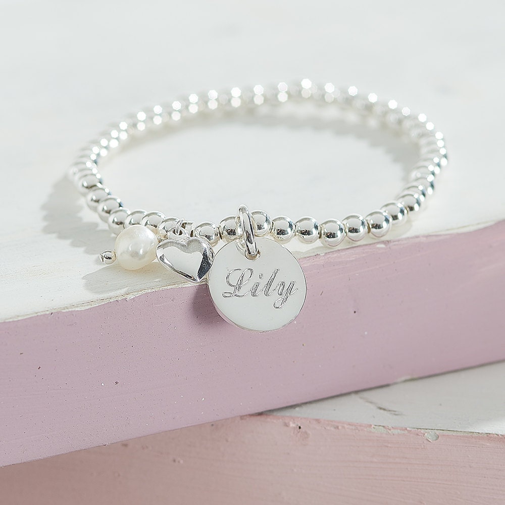 Girl's Silver Ball Charm Bracelet - Etsy