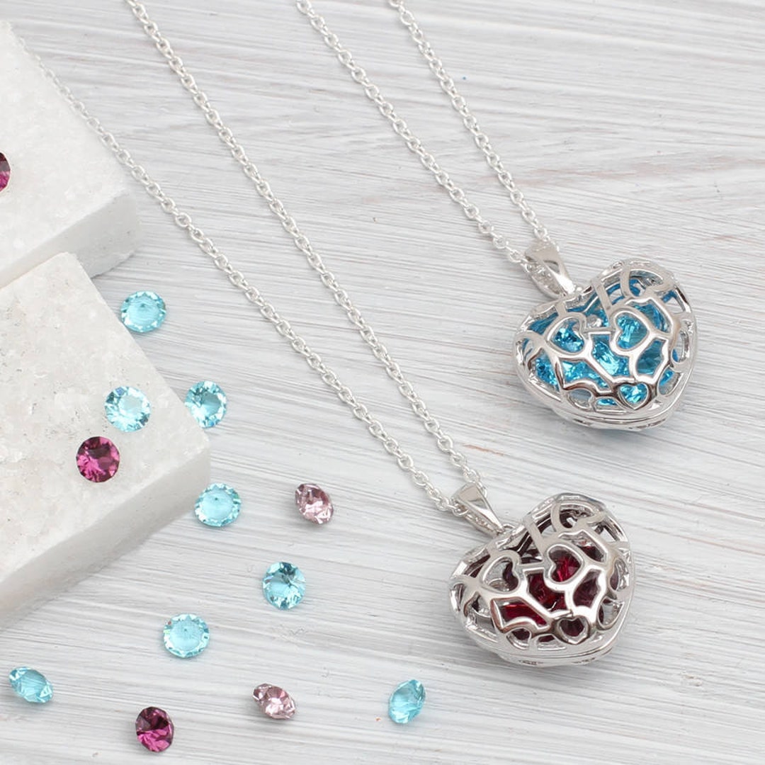 Personalised Silver Birthstone Locket Necklace • Mother Gift ...