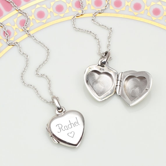 Petite Personalised Silver Girl's Locket - Etsy