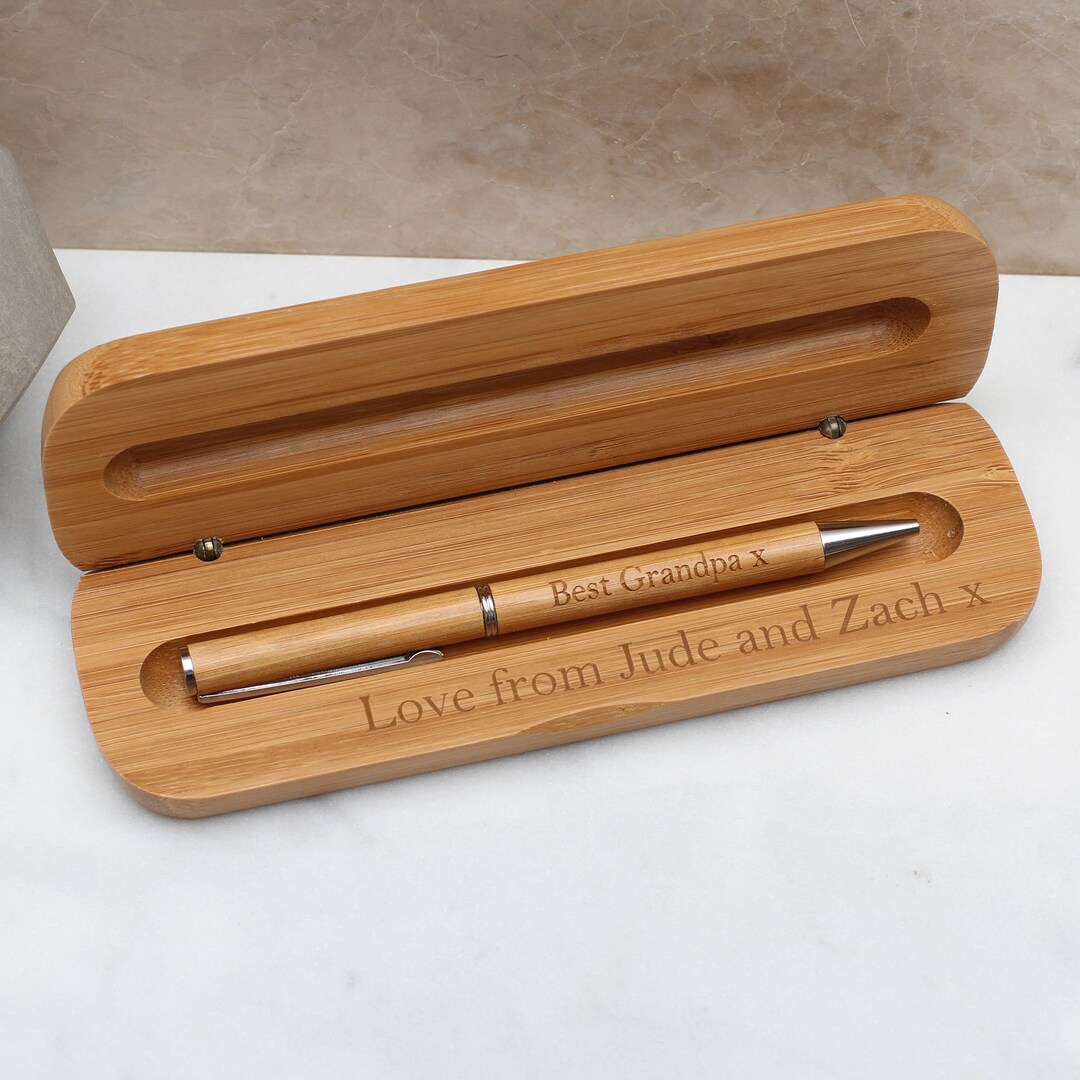 Personalised Bamboo Pen & Box - Etsy