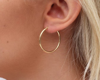 Silver or 18ct Gold Plated Palm Tree Hoop Earrings | Etsy