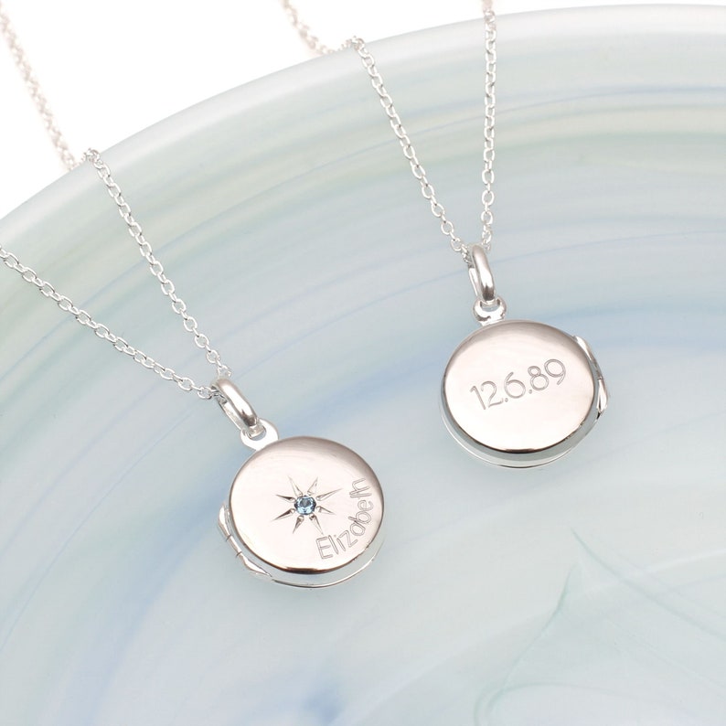 Personalised Sterling Silver Birthstone Photo Locket | Etsy UK