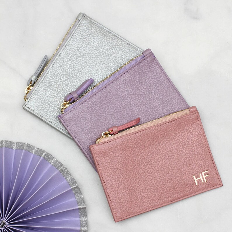 Personalised Initials Leather Purse with Keyring | Etsy