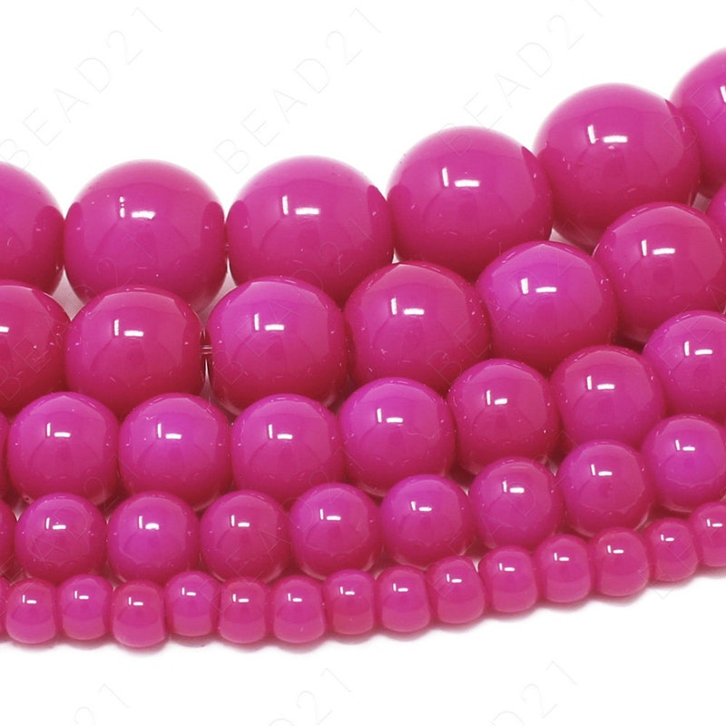Pink Glass Beads - Etsy