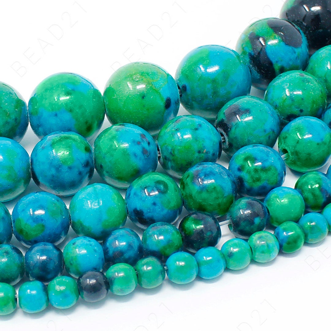 Chrysocolla Beads Gemstone Reconstituted Round Loose - 4mm 6mm 8mm 10mm ...