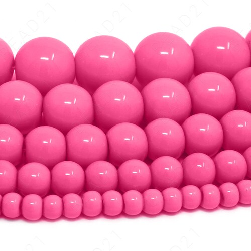Hot Pink Czech Opaque Glass Beads Round Loose 4mm 6mm 8mm - Etsy