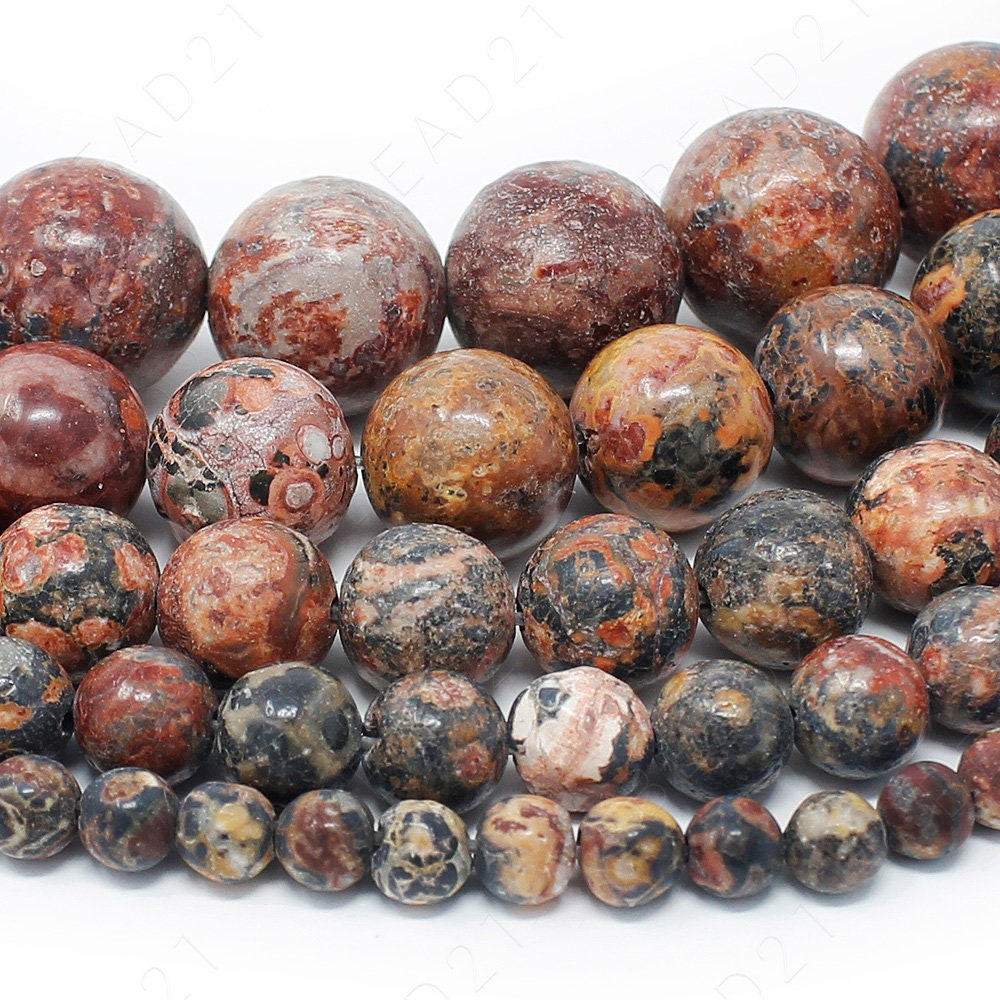 Leopard Skin Jasper Beads Natural Gemstone Round Loose - 4mm 6mm 8mm ...