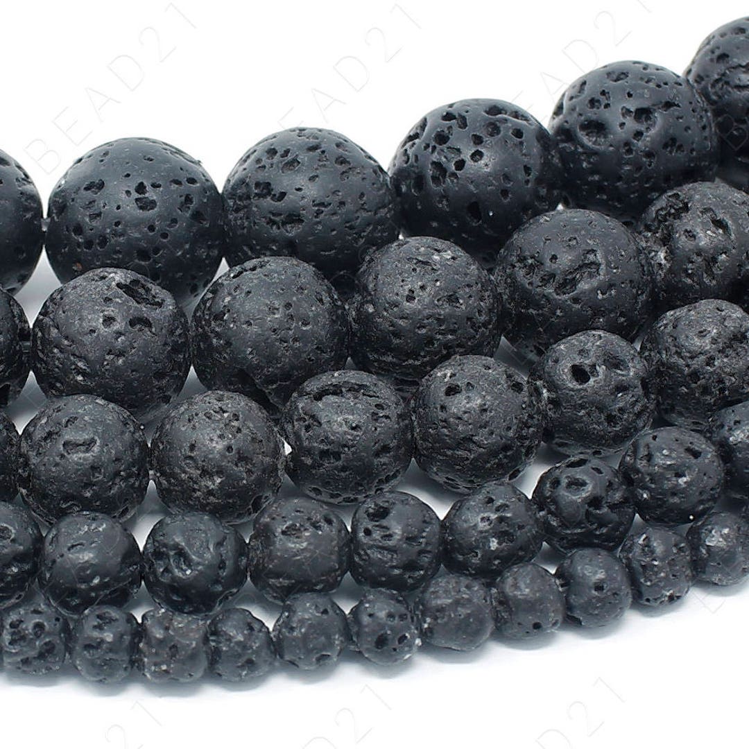 Lava Rock Beads Natural Gemstone Round Loose - 4mm 6mm 8mm 10mm 12mm ...