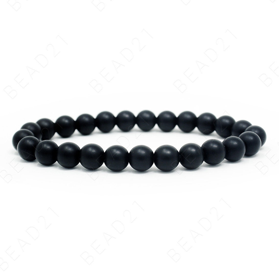 8mm Matte Black Bracelet Beads Natural Gemstone Round Stretch Cord - Etsy