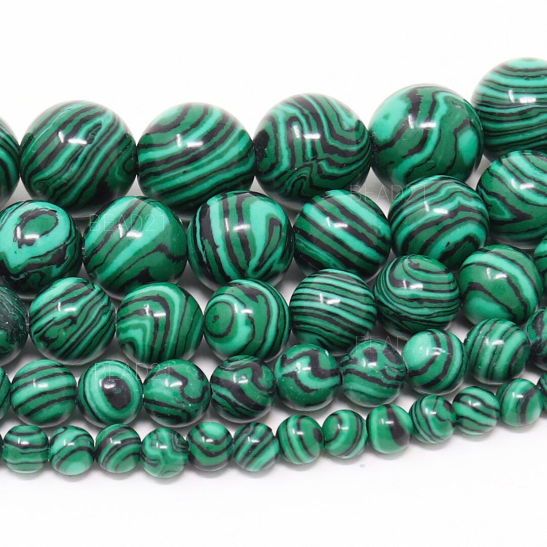 Malachite Synthetic Beads Green Round Loose - 4mm 6mm 8mm 10mm 12mm ...