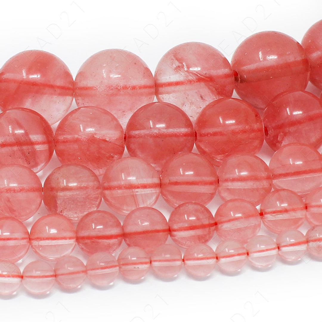 Cherry Quartz Beads Natural Gemstone Round Loose - 4mm 6mm 8mm 10mm ...