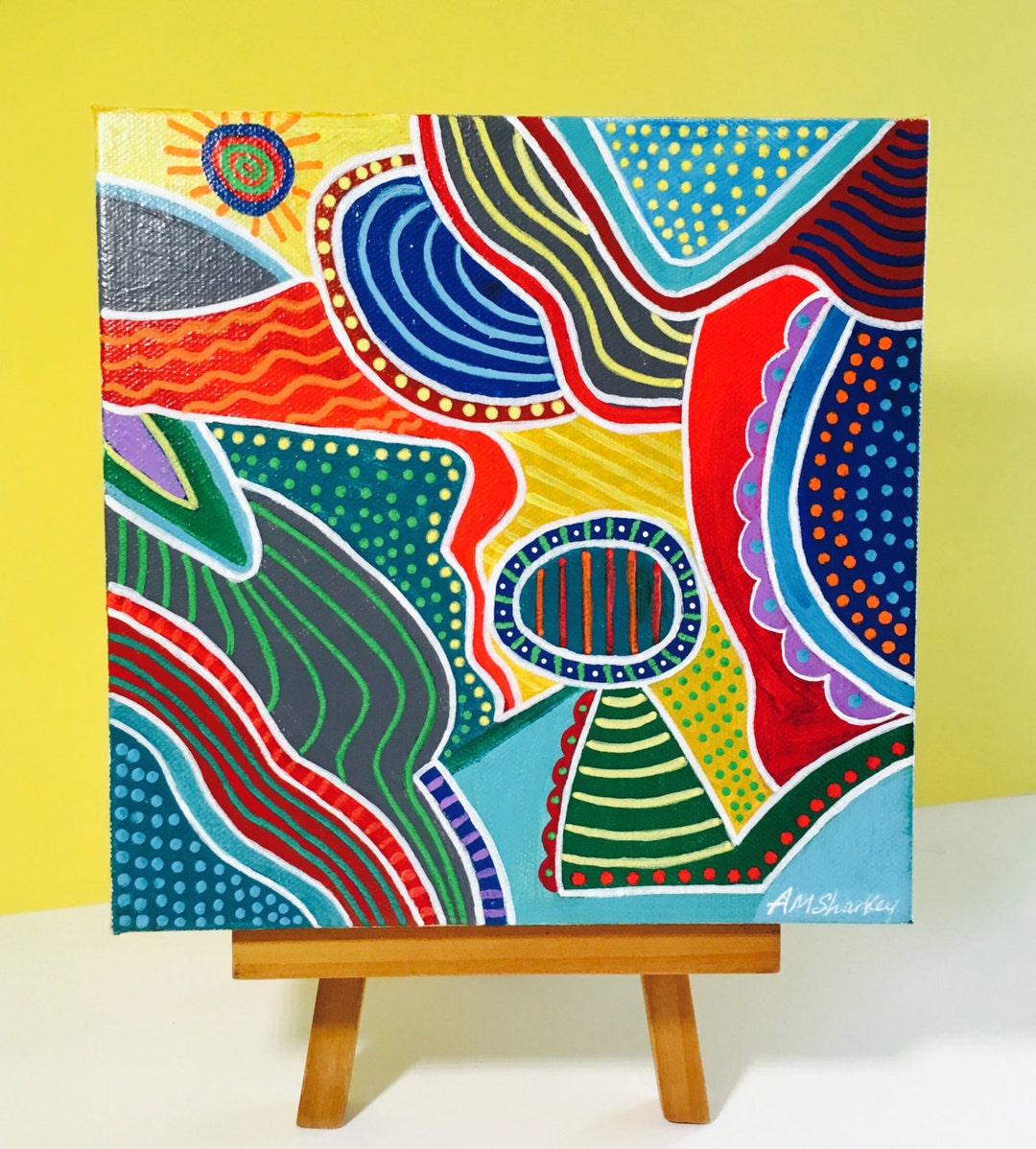 Original Acrylic Painting, Tribal Art, Small Canvas, Pop Art, Colorful ...