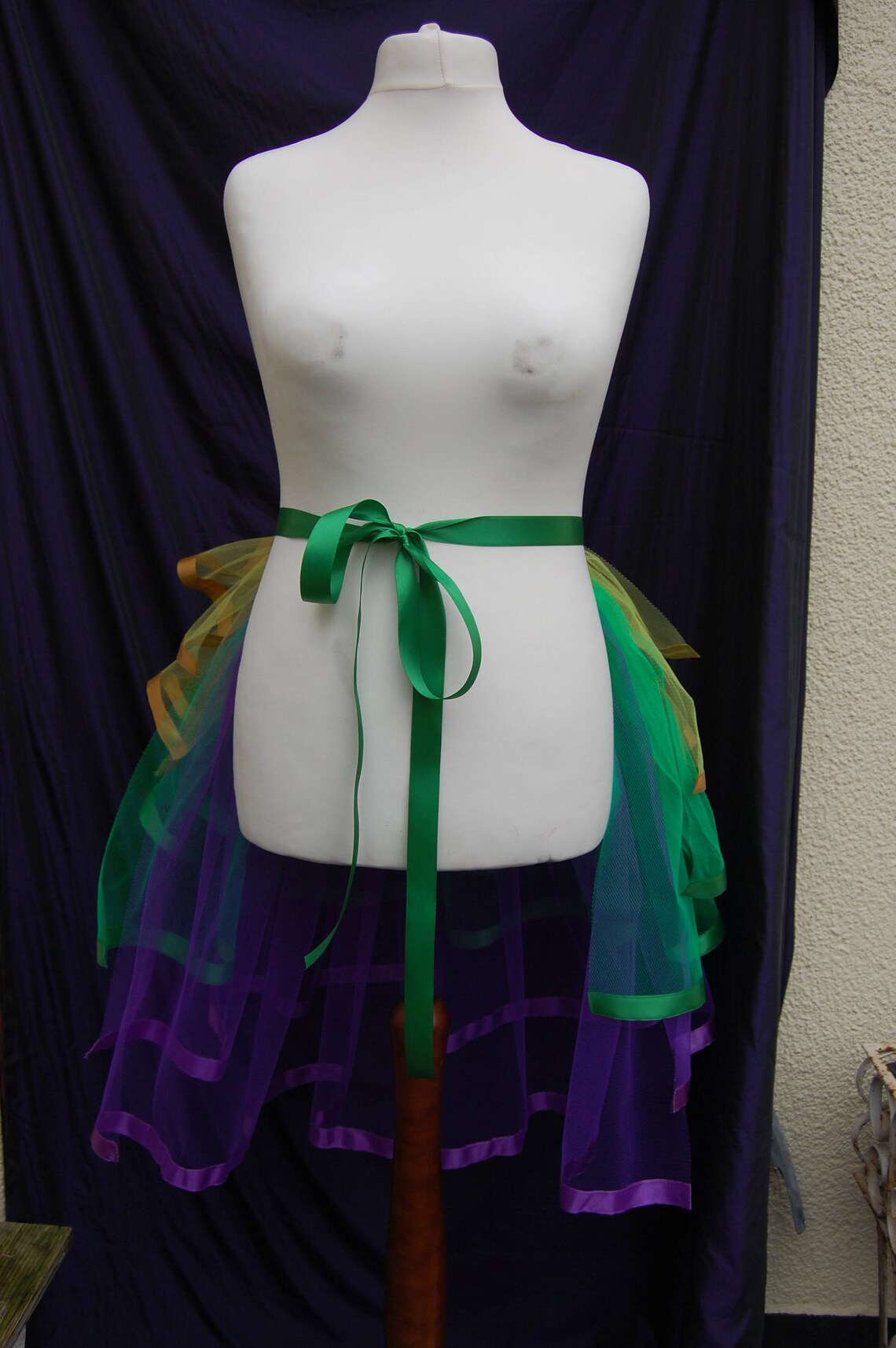 Mardi Gras Burlesque Net Bustle in Purple, Green, Yellow and Gold - Etsy