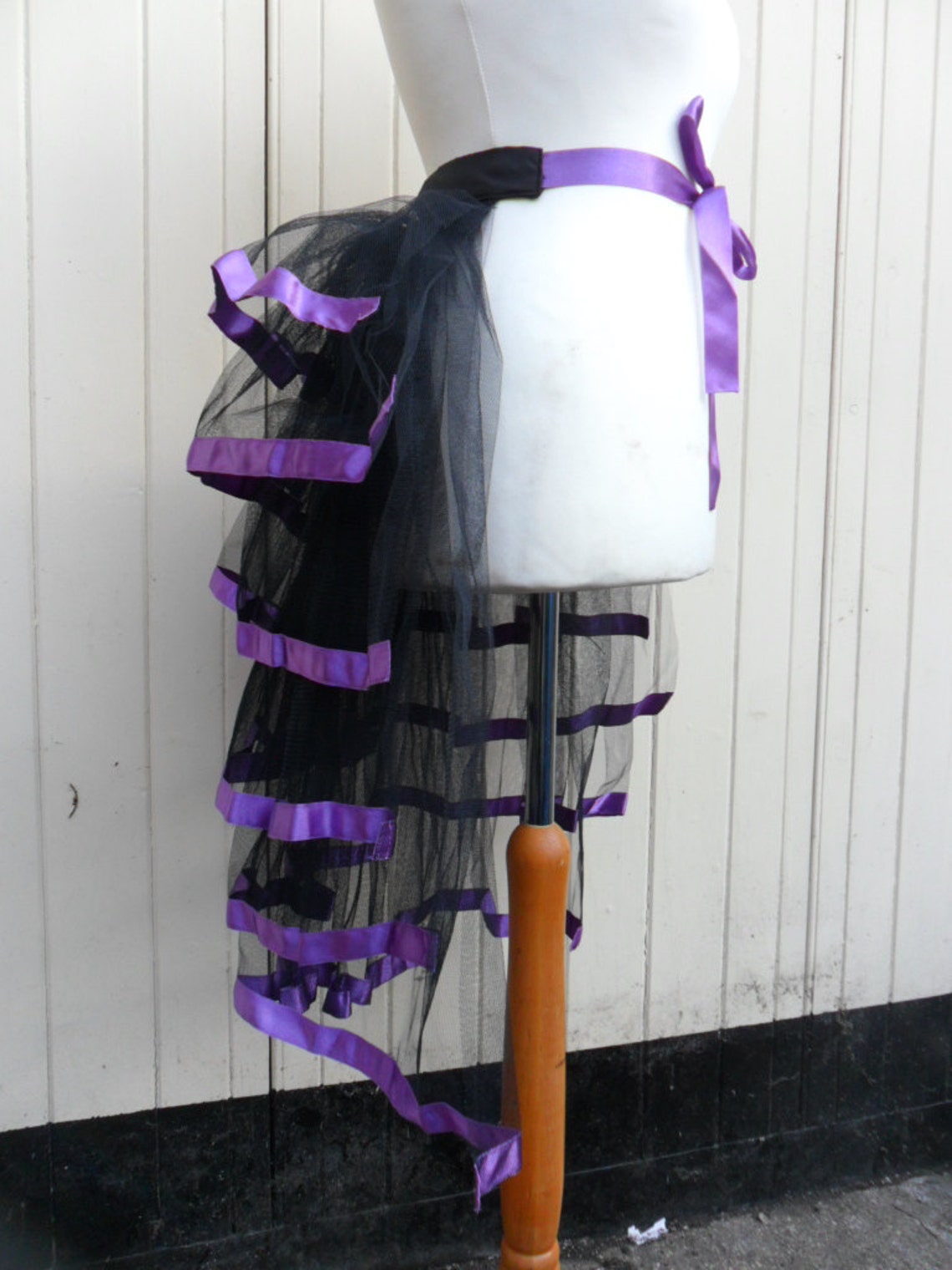 Black Net Bustle With Purple Ribbon - Etsy UK