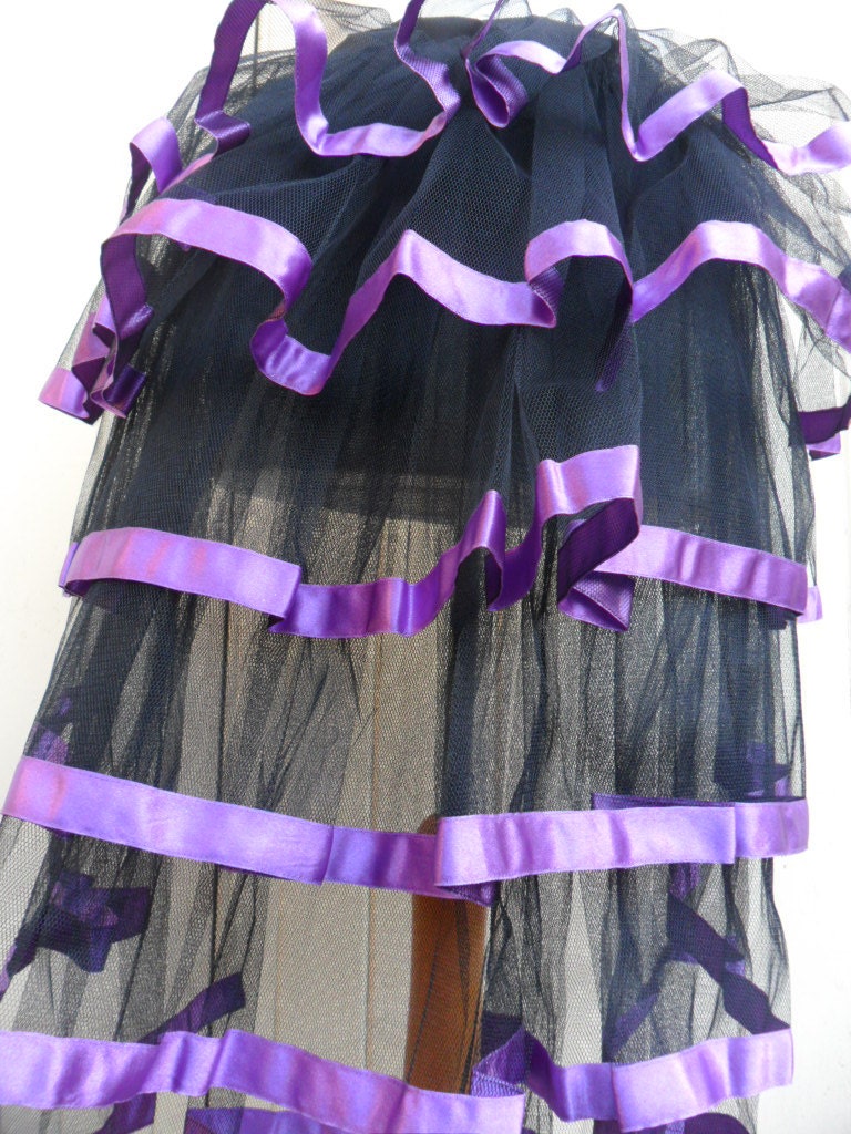 Black Net Bustle With Purple Ribbon - Etsy UK