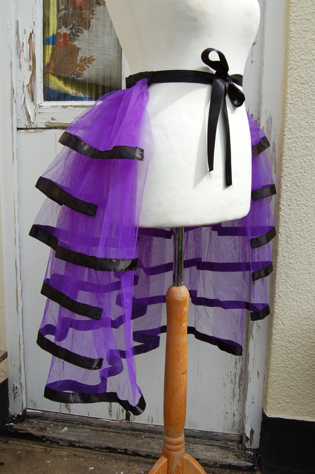Purple Net Bustle With Black Ribbon - Etsy