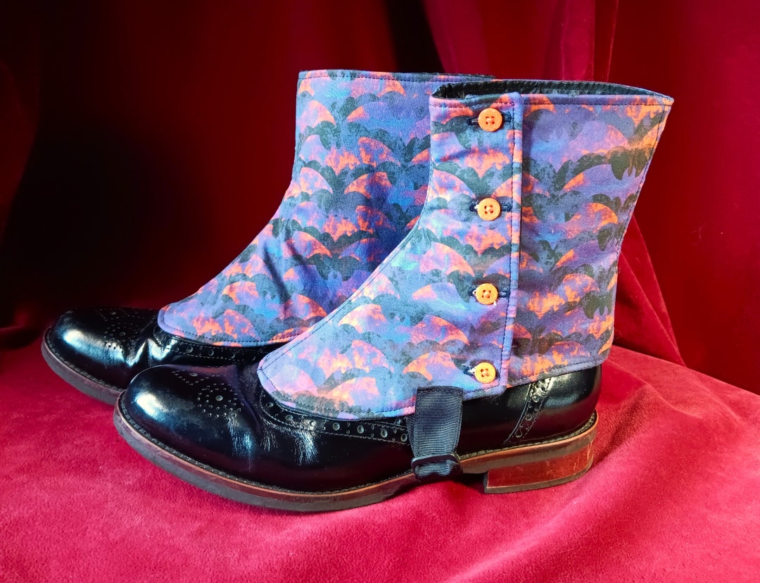 Spats Bat Print Steampunk Shoe Covers 1920s Gangster - Etsy