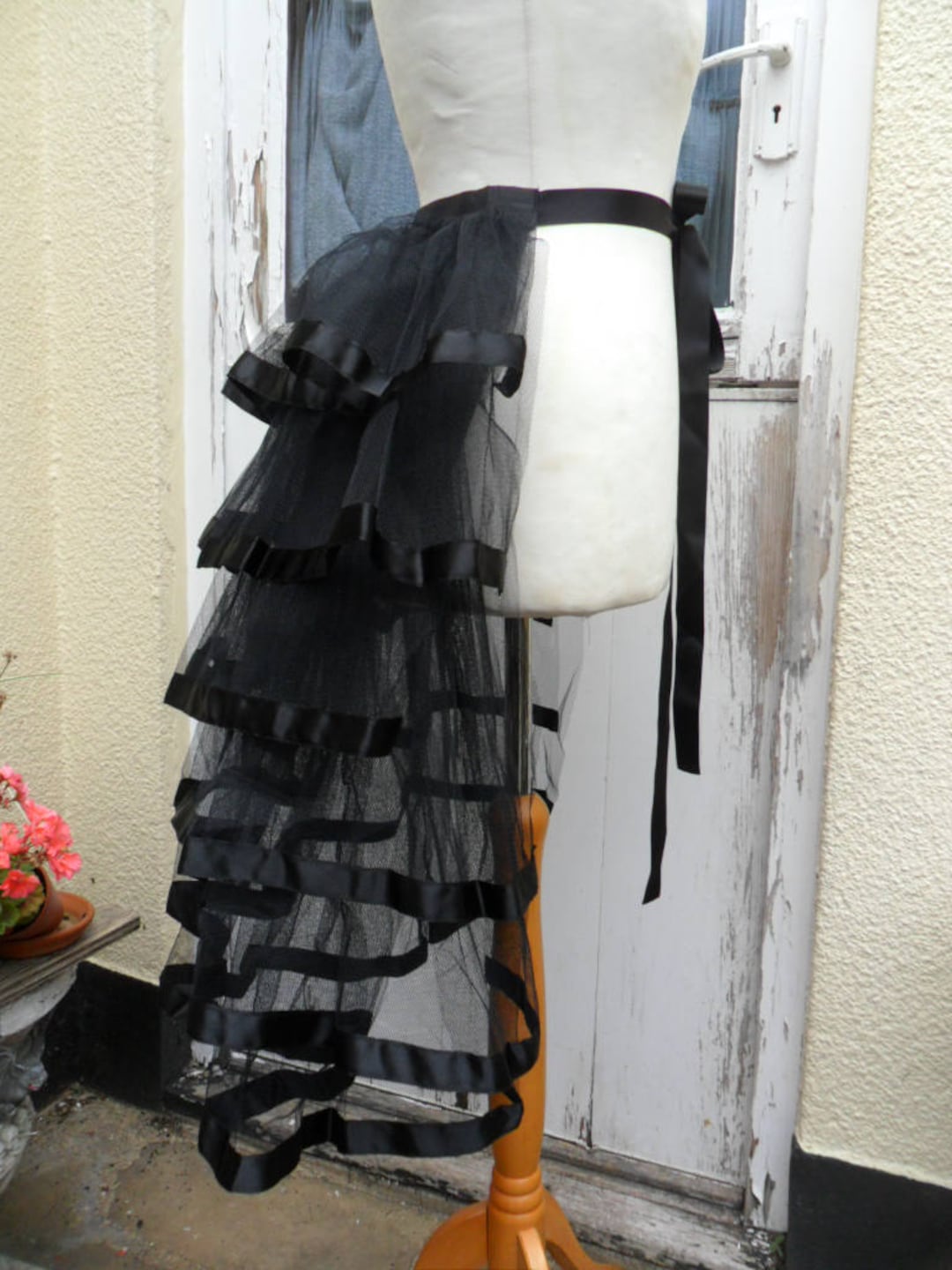 Black Burlesque Net Bustle With Black Ribbon - Etsy