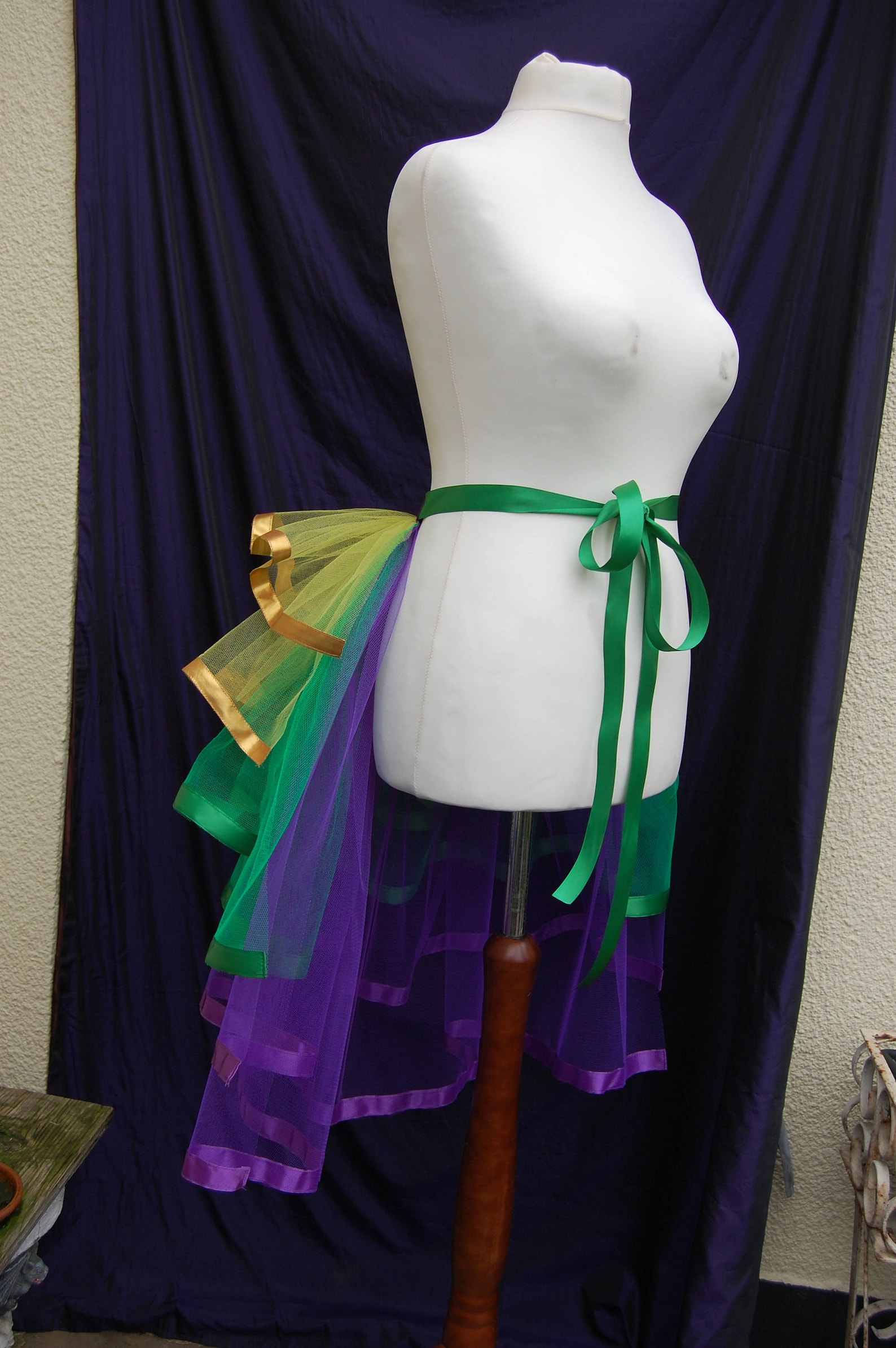 Mardi Gras Burlesque Net Bustle in Purple, Green, Yellow and Gold - Etsy